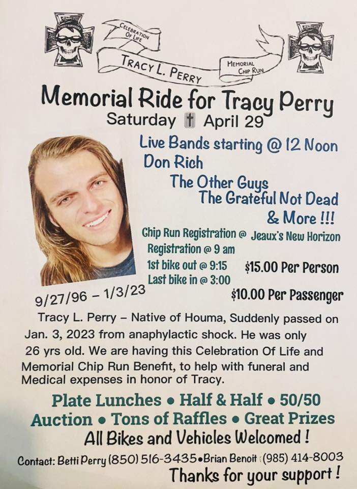 Chip Run/ Celebration of Life for Tracy Perry | Explore Houma