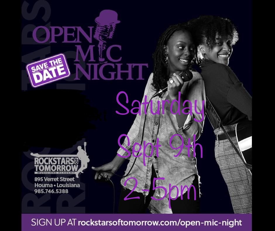 Open Mic Night @ Rockstars of Tomorrow - Explore Houma