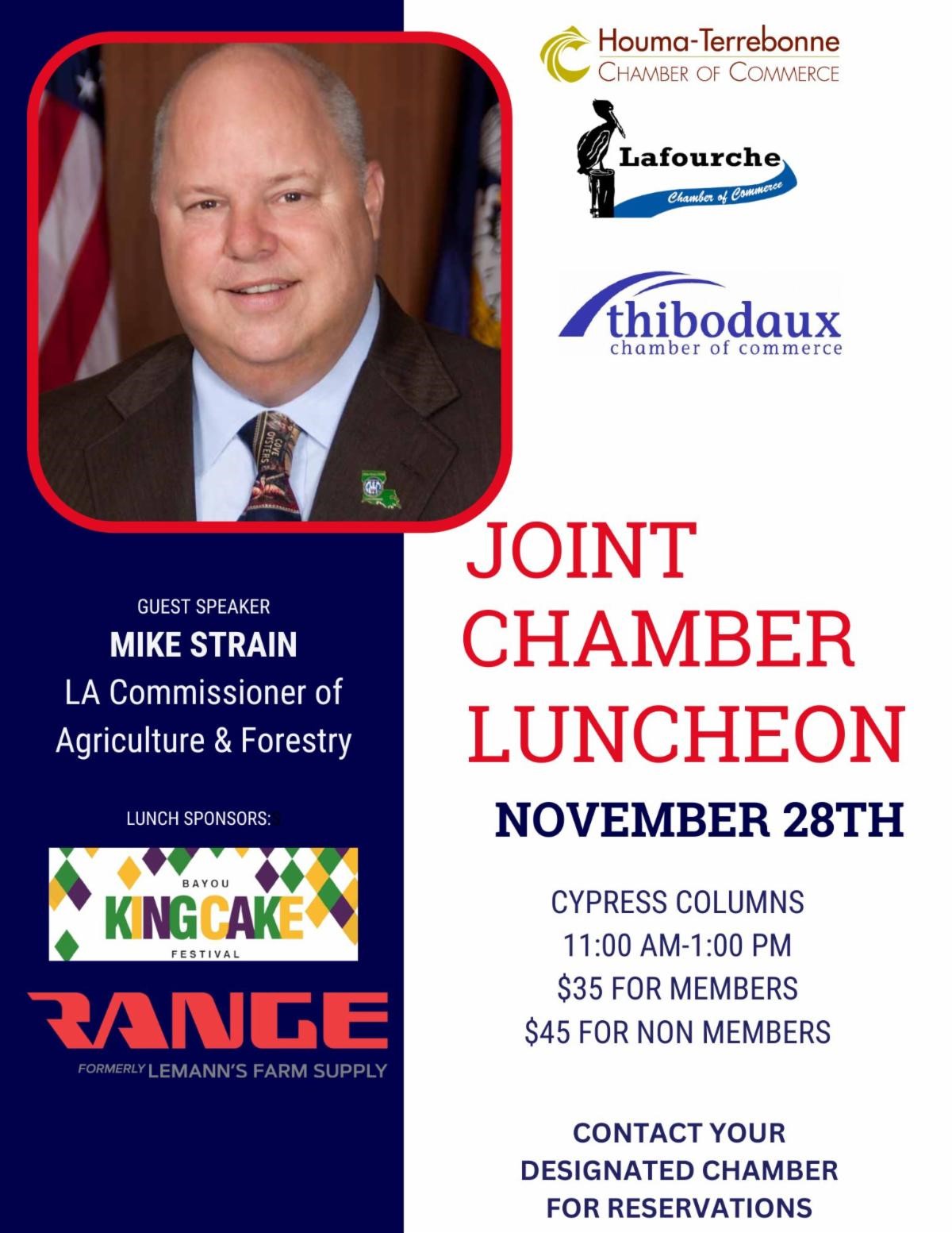 Joint Chamber Luncheon with Guest Speaker Mike Strain | Explore Houma
